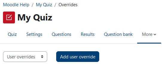 User Overrides - Moodle Help